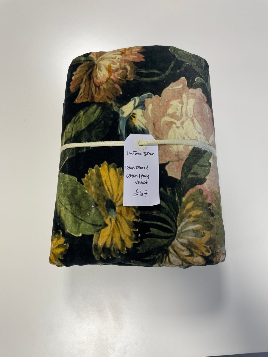 Dark Floral Cotton/Poly Velvet Remnant – The New Craft House