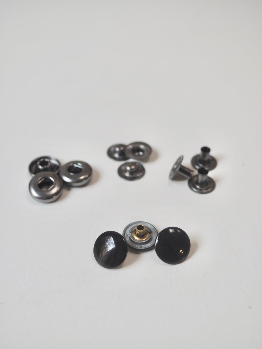 Shiny Black Press Studs 11mm/18L – The New Craft House