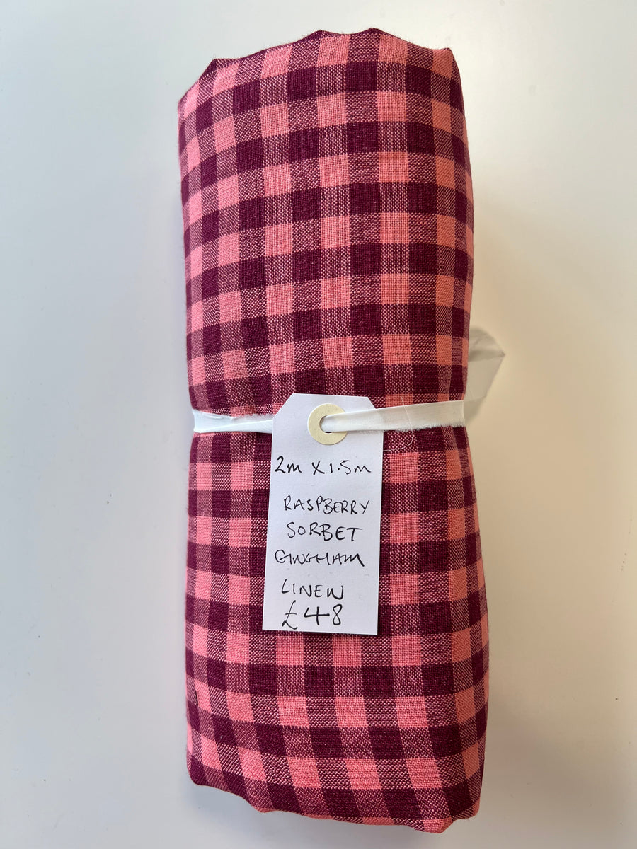 Raspberry Sorbet Gingham Linen Remnant – The New Craft House