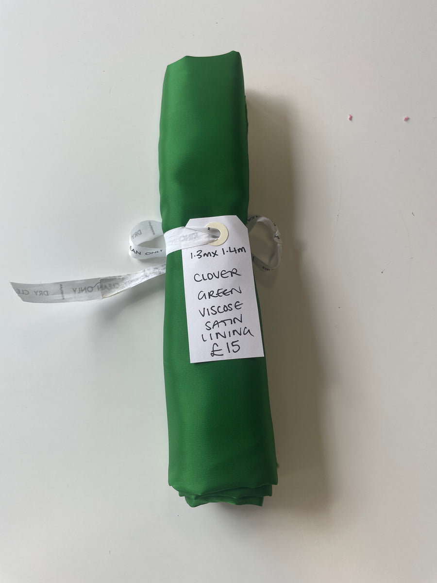 Clover Green Viscose Satin Lining Remnant – The New Craft House