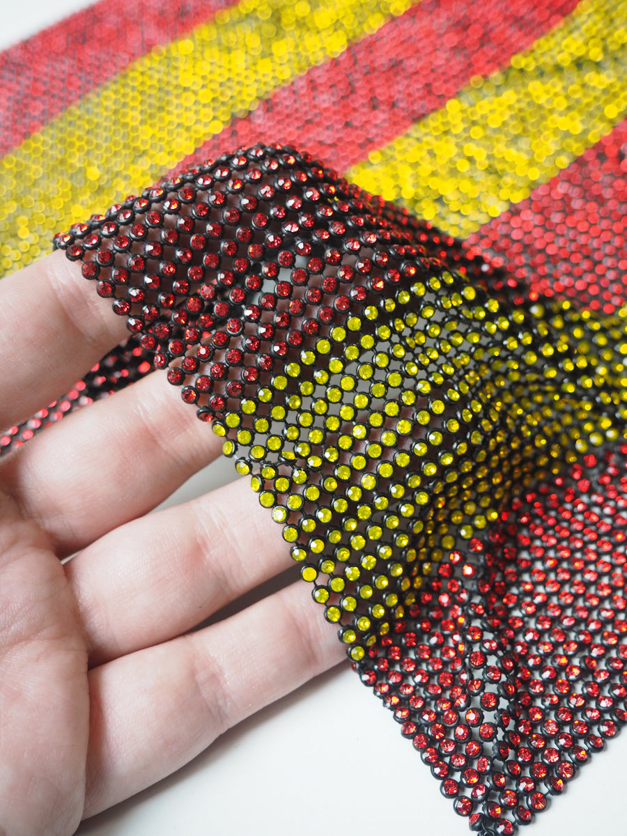 Yellow + Red Stripe Crystal Chainmail – The New Craft House