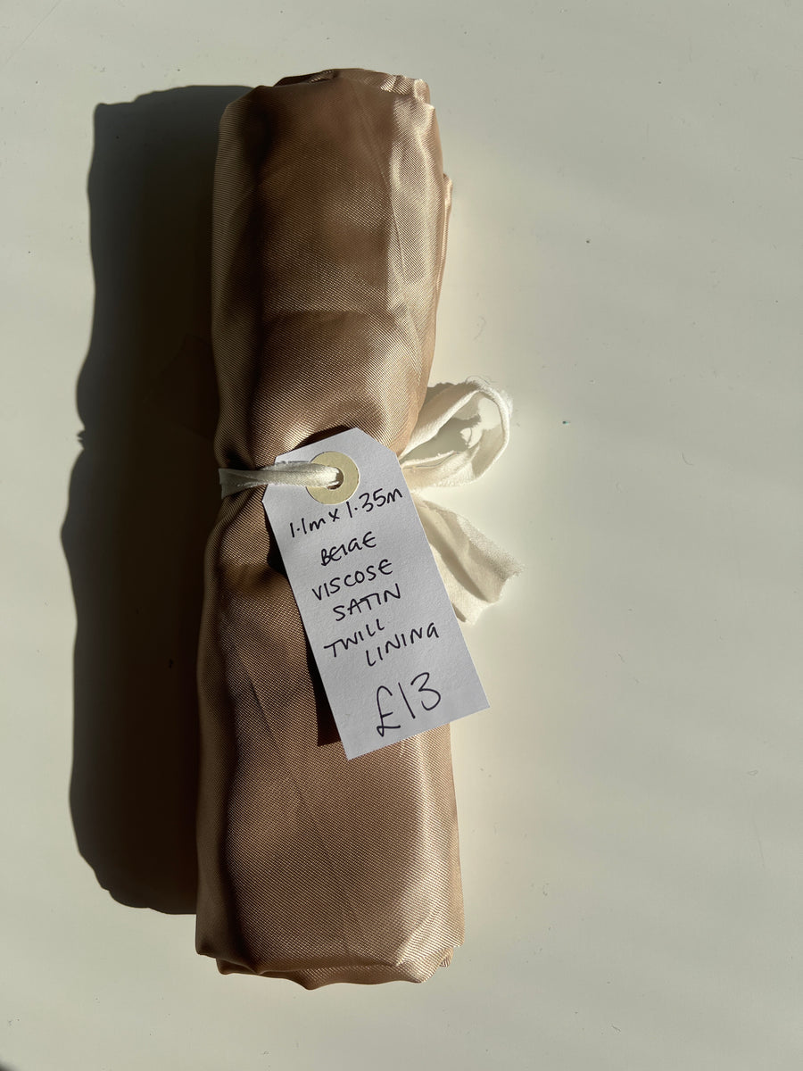 Beige Viscose Satin Twill Lining Remnant – The New Craft House