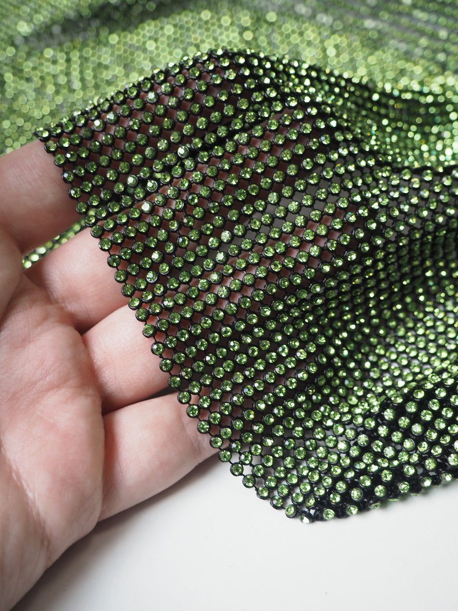 Lime Green Crystal Black Chainmail – The New Craft House