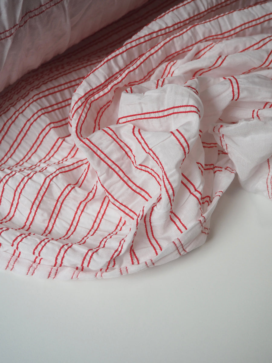 Red + White Descending Stripe Viscose (Per Piece) – The New Craft House