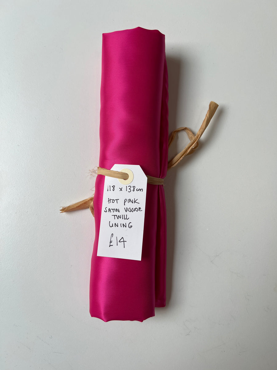 Hot Pink Satin Viscose Twill Lining Remnant – The New Craft House