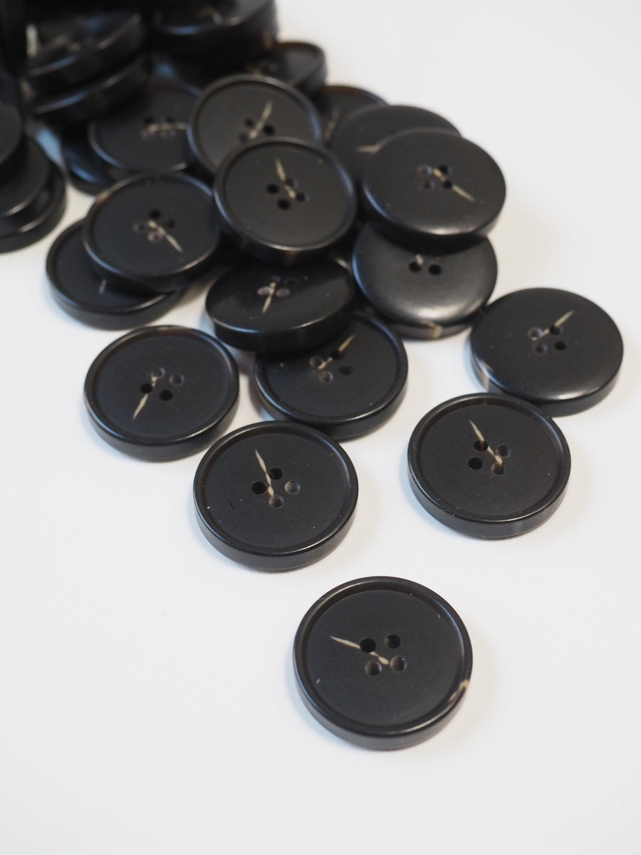 Dark Faux-Horn Plastic Button 20mm – The New Craft House